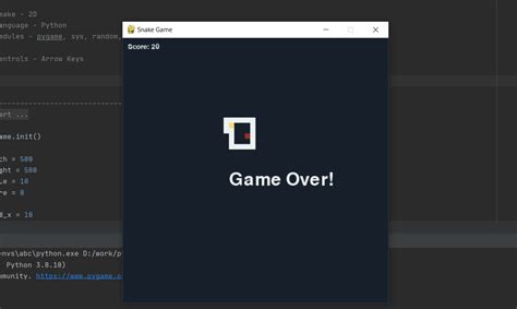 Snake 2d Game In Python With Source Code Source Code And Projects