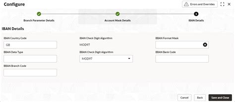 Configure Branch Parameters