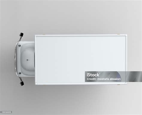 화이트 박스 트럭 모형 밝은 회색 배경에 격리 된 3d 렌더링 세미 트럭에 대한 스톡 사진 및 기타 이미지 세미 트럭 형판 교통수단 Istock