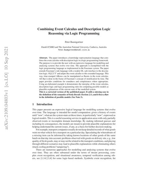 Combining Event Calculus And Description Logic Reasoning Via Logic