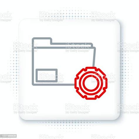 흰색 배경에 격리 된 기어 아이콘라인 폴더 설정 소프트웨어 업데이트 전송 프로토콜 팀워크 도구 관리 복사 프로세스 컬러풀한 아웃라인 컨셉 벡터 검색에 대한 스톡 벡터 아트