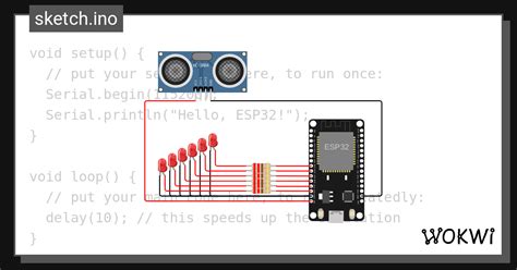 Sensor Ultrassônico Wokwi ESP32 STM32 Arduino Simulator