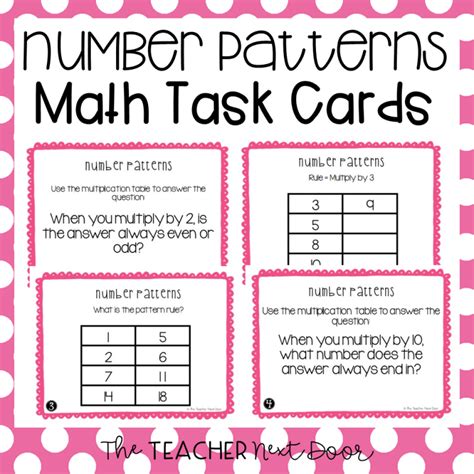 3rd Grade Number Patterns Math Task Cards Number Patterns Math Center The Teacher Next Door