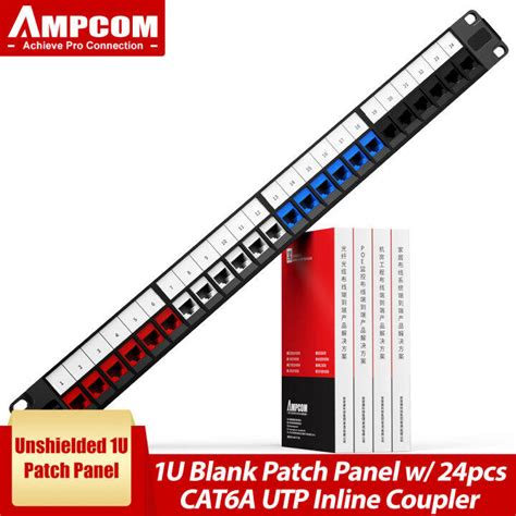 Ampcom Patch Panel 24 Port Patch Panel Pass Through Rj45 Unshielded