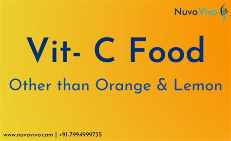 Vitamin C Food Sources Other Than Orange Or Lemon NuvoVivo Reverse Your Age Lifestyle