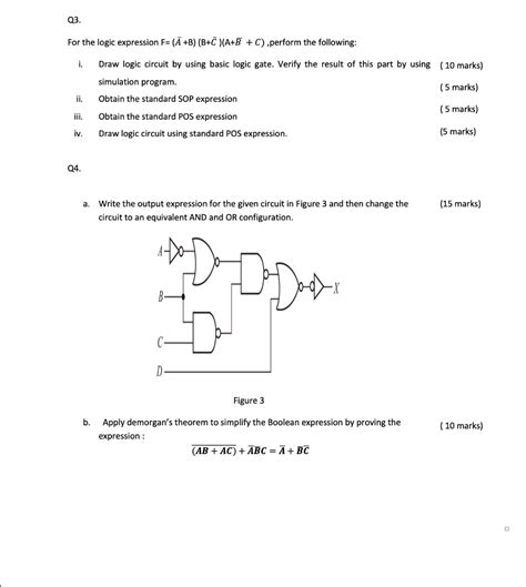 Solved Q For The Logic Expression F A B B C A B C Chegg Com