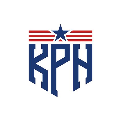 Premium Vector Patriotic Kph Logo With Star And American Flag Straps