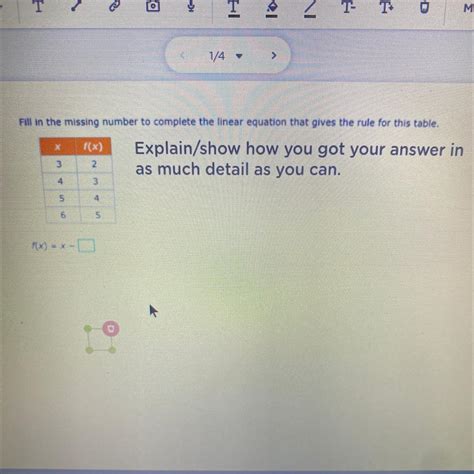 Fill In The Missing Number To Complete The Linear Equation That Gives