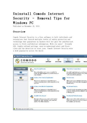 Uninstall Comodo Internet Security Removal Tips For Windows PC By Oscarrobinson Issuu