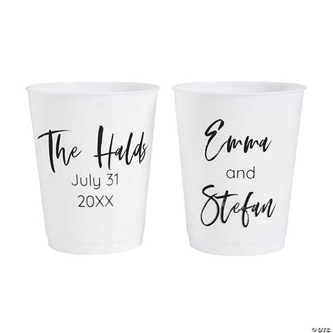 16 oz bulk 50 ct personalized double sided script name white reusable plastic cups oriental