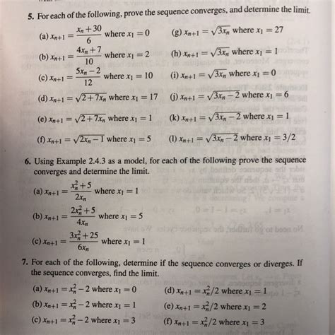 Solved 5 For Each Of The Following Prove The Sequence