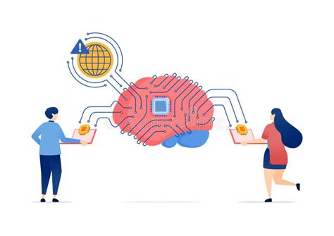 Illustration Of People Connected To An Internet Network Driven By