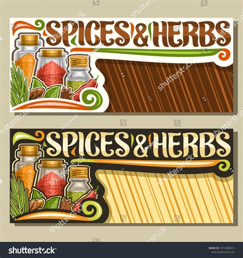 Vector Layouts Spices Herbs Copy Space Stock Vector Royalty Free
