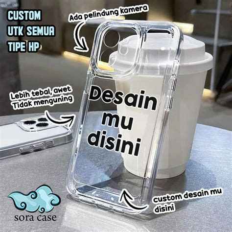Jual Case Custom Bebas Desain Case Bening Clear Transparan For All Semua Type Hp Shopee Indonesia