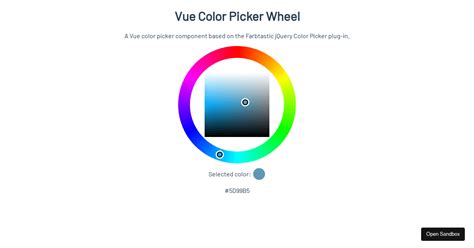 Vue Color Picker Wheel Basic Example Forked Codesandbox