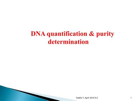 Dna Quantification 2011 Ec Ppt