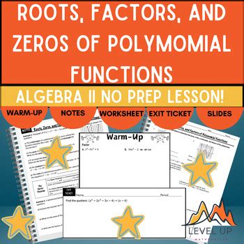 Algebra II Roots Zeros And Factors Of Polynomial Functions Notes Worksheet