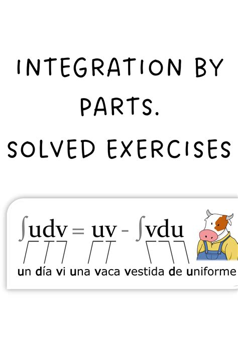SOLUTION Integration By Parts Solved Exercises Studypool