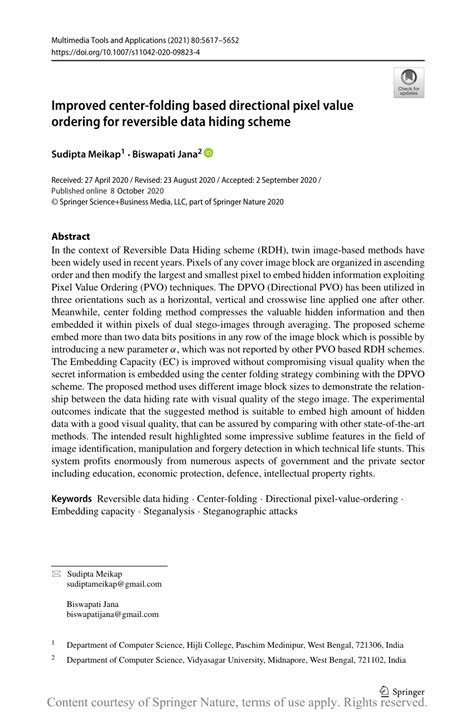 Improved Center Folding Based Directional Pixel Value Ordering For