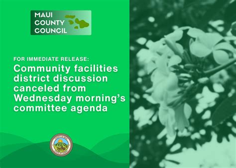 Community Facilities District Discussion Canceled From Wednesday