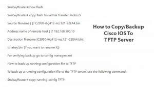 How To Backup IOS Configuration Files To Trivial File Transfer Protocol