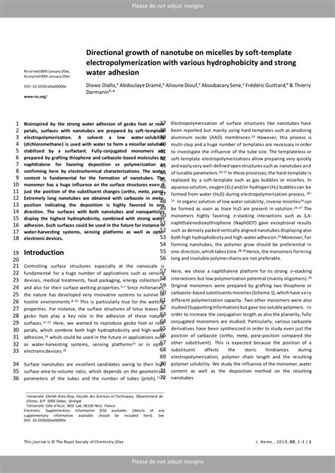Pdf Directional Growth Of Nanotube On Micelles By Soft Template Electropolymerization With