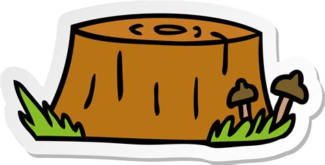Sticker Cartoon Doodle Of A Tree Log 9704514 Vector Art At Vecteezy