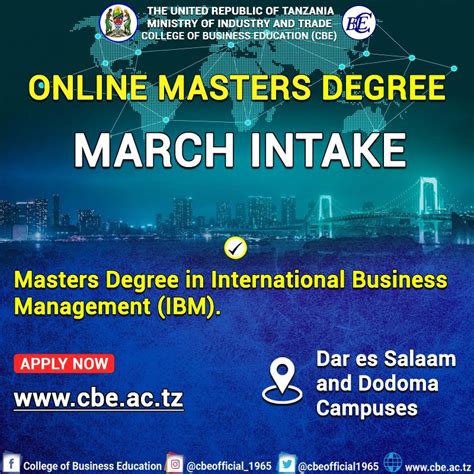 College Of Business Education Cbe On Linkedin Masters Degree In International Business