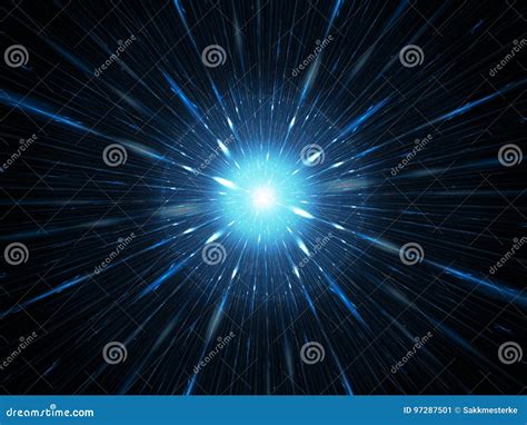 Blue Glowing Explosion In Space Starburst Stock Illustration Illustration Of Bright Backdrop