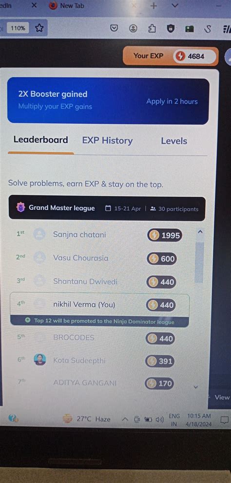 Nikhil Verma On Linkedin Currently Have 4500 Point In Coding Ninjas