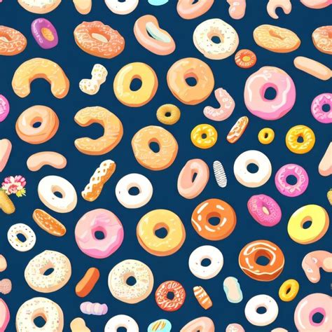 Premium Ai Image Seamless Donuts Pattern