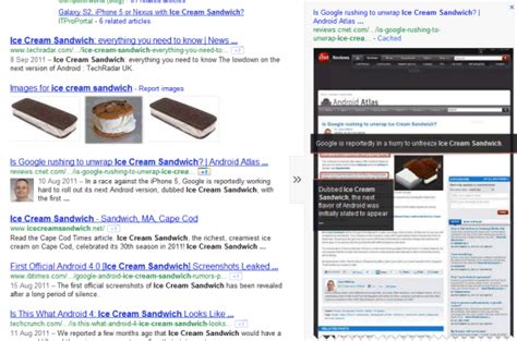 New Interface For Google Instant Previews