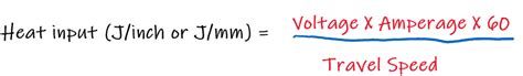 Heat Input In Welding Formulas Free Online Calculator And Units