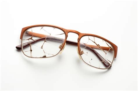 Premium AI Image A Broken Eyeglasses Frame In Black With Shattered