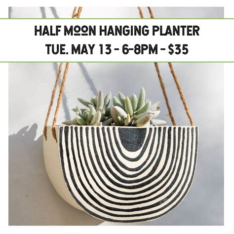 Half Moon Hanging Planter Pearl City Clay House