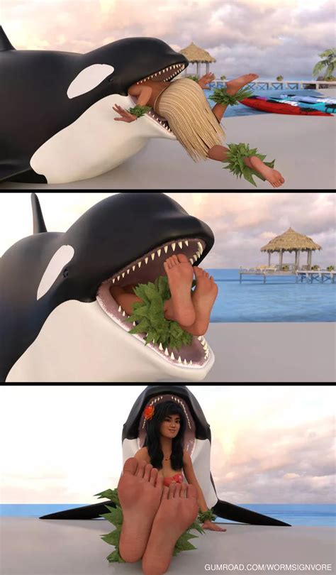 Orca Eats Hula Dancer F Orca F Human Soft Oral Unwilling Nsfw OC WormsignVore Animations
