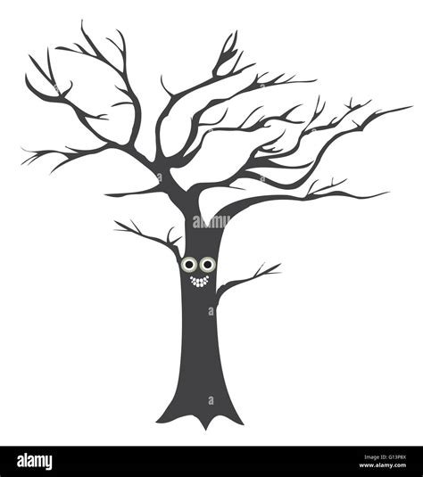 Vector Illustration Of A Fun Tree With Eyes Stock Vector Image Art Alamy