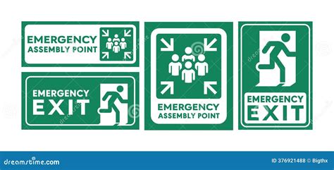 Emergency Assembly Point 2 Symbol Sign Vector Illustration Isolated On White Background Label