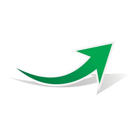 Curved Arrow Up Green