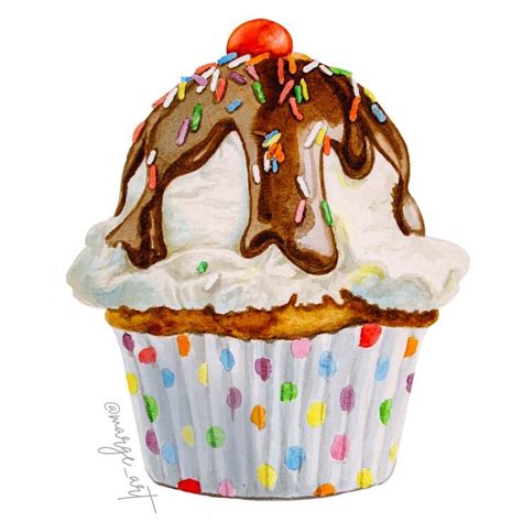 Digital Watercolor Illustration On Instagram Ice Cream🤩 On Cupcake😏 Мороженое Но конечно же