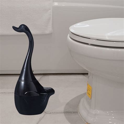 Badu Bg Четка за тоалетна с форма на лебед с дълга дръжка и държач Почистваща четка за баня с