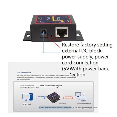 Industrial Modbus Serial Rs232 Rs485 Rs422 To Ethernet Converter Plastic Converter Device Server