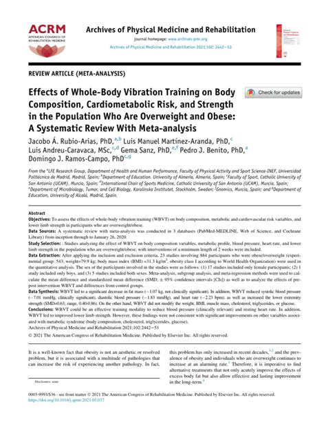 Effects Of Whole Body Vibration Training On Body Composition
