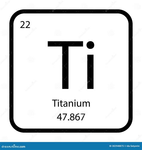 Titanium Icon Ti Chemical Element Atomic Number 22 Mass 47867