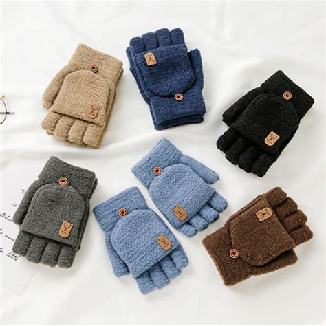 ♥당일 출고♥ 2 In 1 뽀글이 글러브 니트 손가락 반장갑 핸드워머 손가락장갑 터치장갑 스마트폰장갑 니트장갑 겨울장갑 Up 에이블리