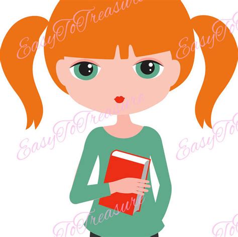 Girl Readhead Clipart Clipground