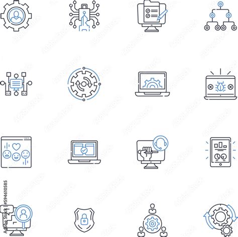 Encryption Protection Line Icons Collection Cryptography Confidentiality Security Encryption