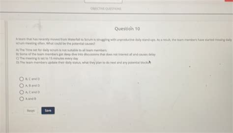 OEICTIME QUTSTIONS Question 10 Scrum Meeting StudyX