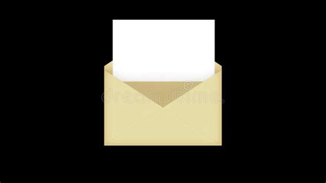 4k animation of opening an envelope and opening the paper inside stock