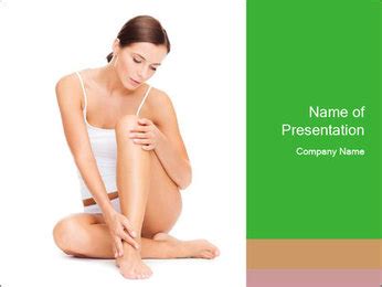 Health And Beauty Stunning Woman In White Cotton Underwear PowerPoint Template Backgrounds